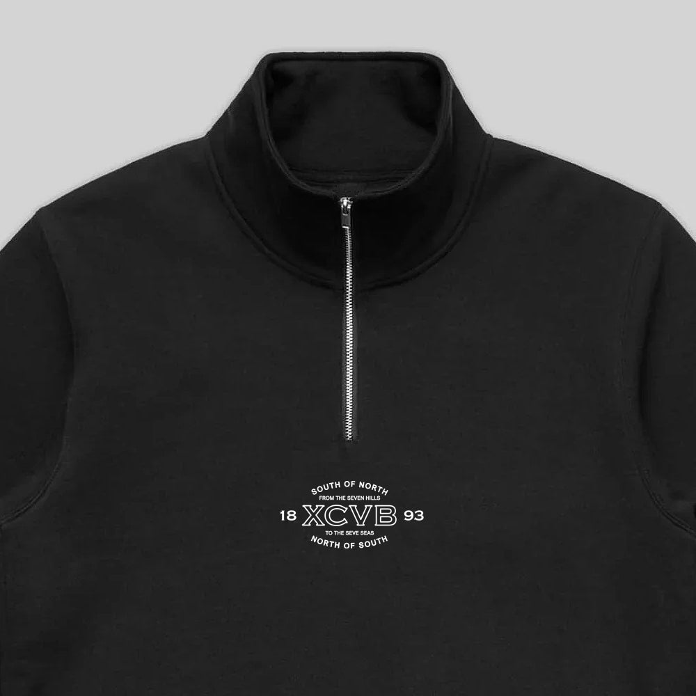 XCVB Heritage Black Half Zip Sweater || UK Independent Streetwear ... XCVB Heritage Black Half Zip Sweater || UK Independent Streetwear ...
