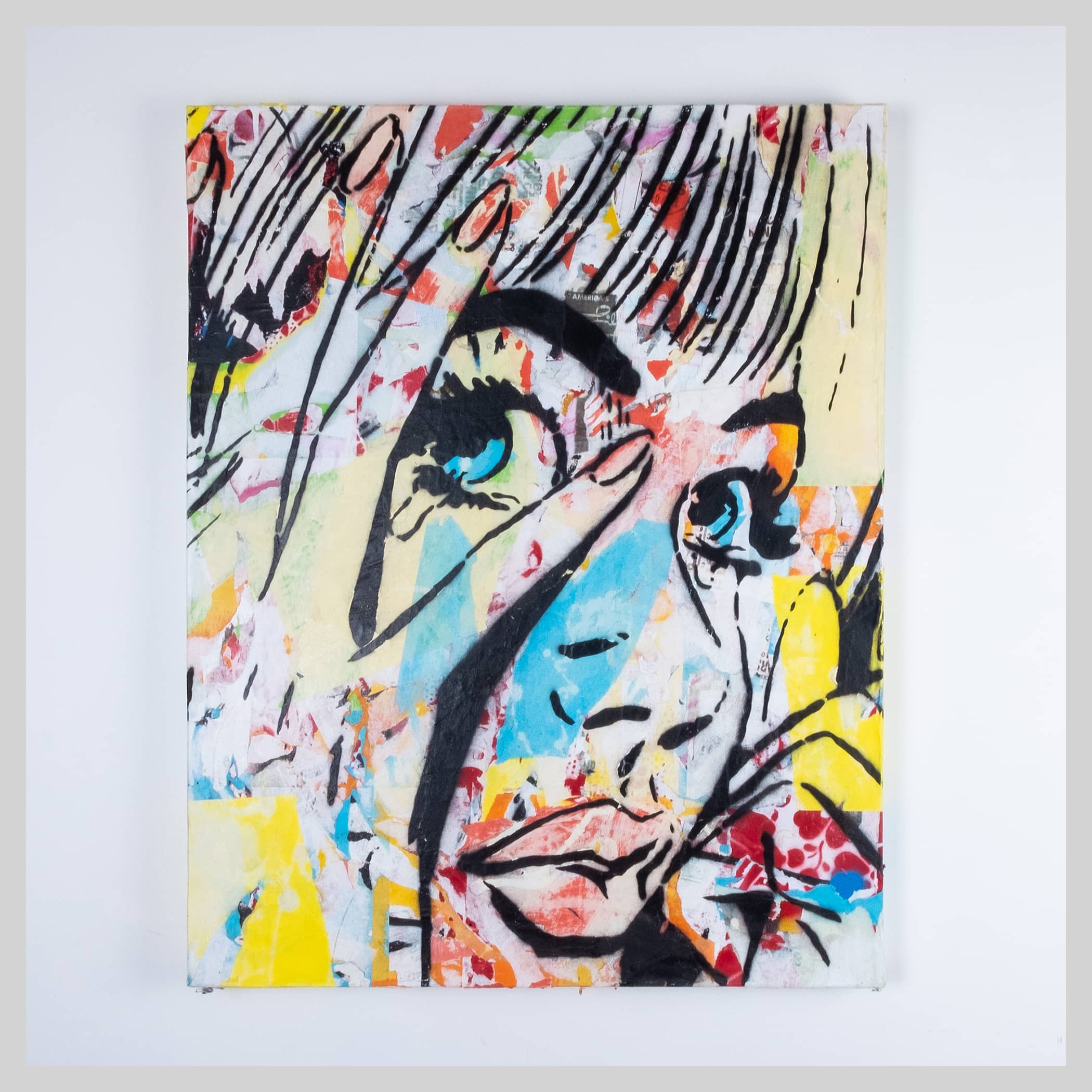 Lady Block Colour Original XCVB Canvas Art Work | XCVB